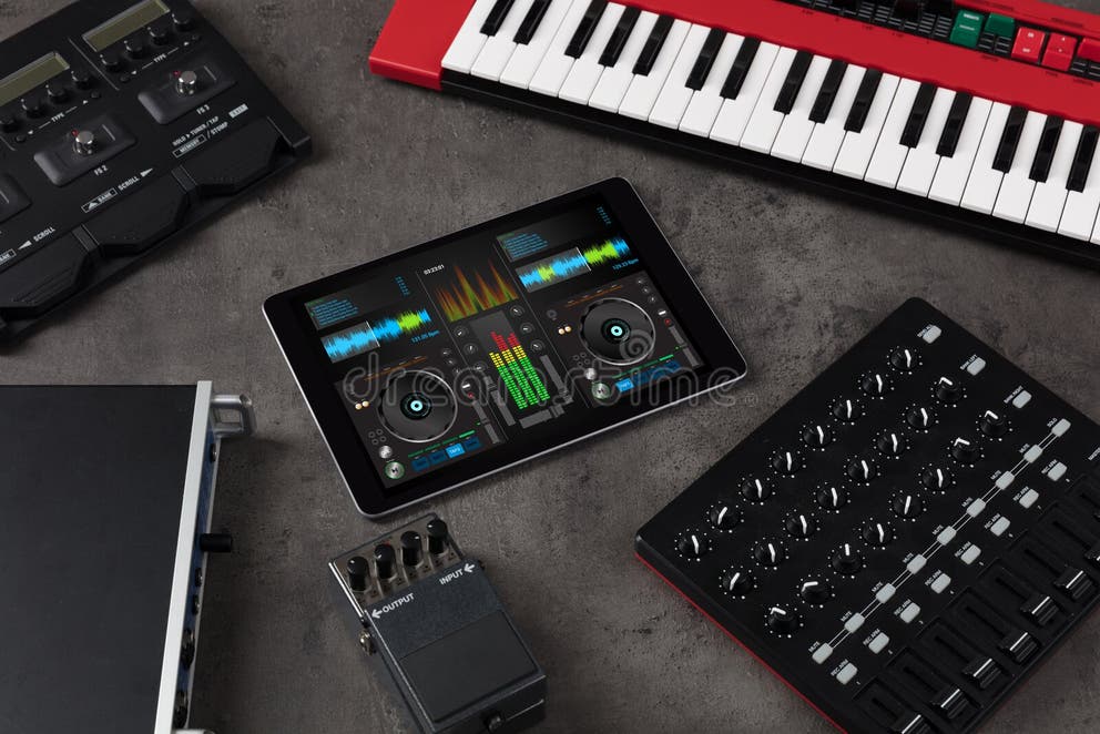 Mixing Music and Instruments Concept Stock Image - Image of jockey ...