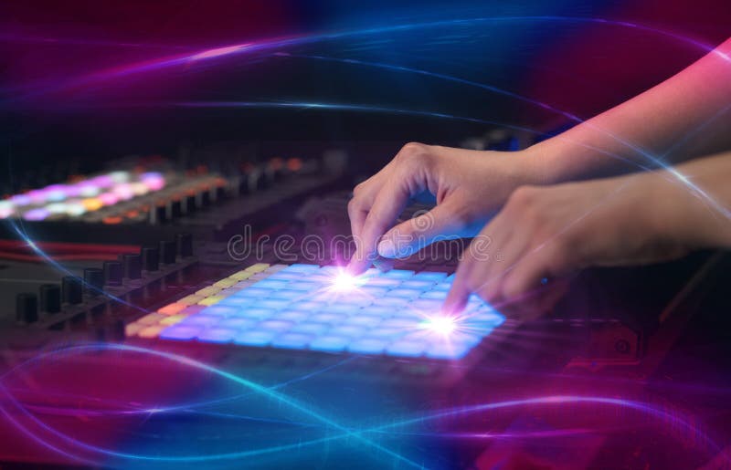 Mixing Music on Midi Controller with Wave Vibe Concept Stock Image ...