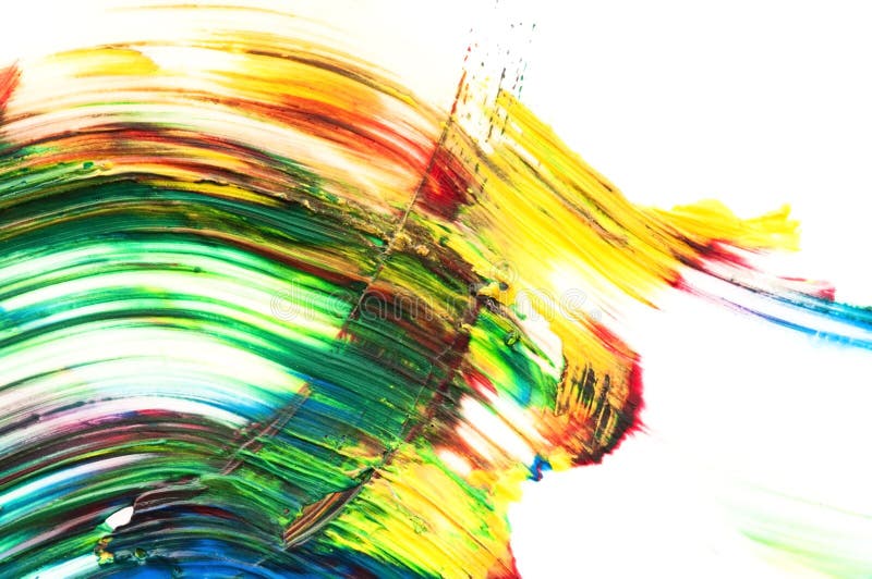 Brush Mixing Paint on Palette Stock Photo - Image of draw, colorful ...