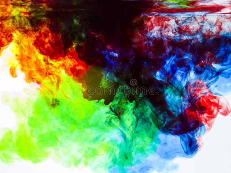 Mixing Paints Colors in Water Stock Image - Image of explosion, colour ...
