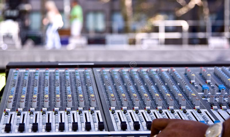 Mixing panel at a concert stock image. Image of producer - 3371947