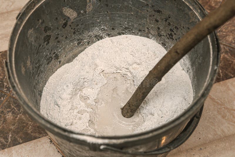 Mixing Putty, Rough Layer with a Stick Stock Image - Image of ...