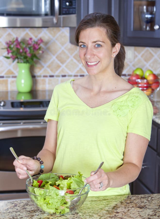 Mixing salad stock image. Image of happy, pretty, modern - 22086161