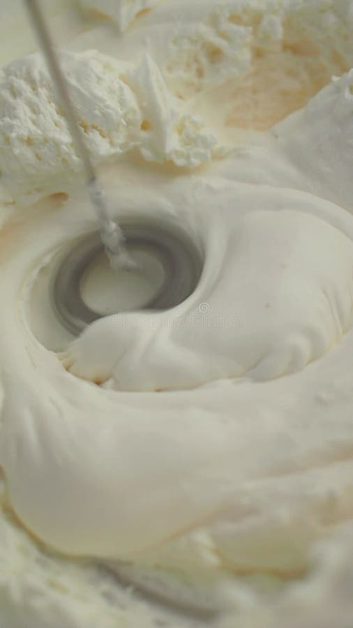 Cream is Whipped into a Fluffy Texture in a Kitchen Setting Stock Video ...