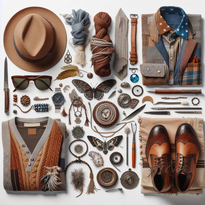 Mixing Various Textures Patterns and Styles in a Single Outfit F Stock ...