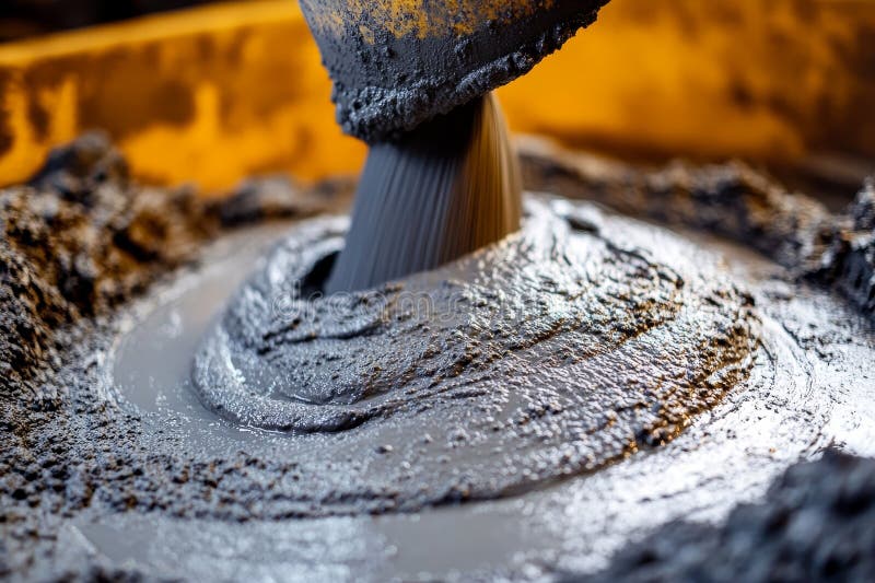 Mixing Wet Concrete for Construction at a Construction Site in the ...