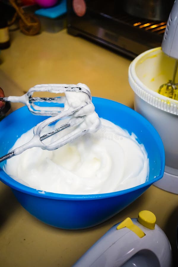 Mixing White Egg Using Mixer Machine , Process of Making a Cake ...