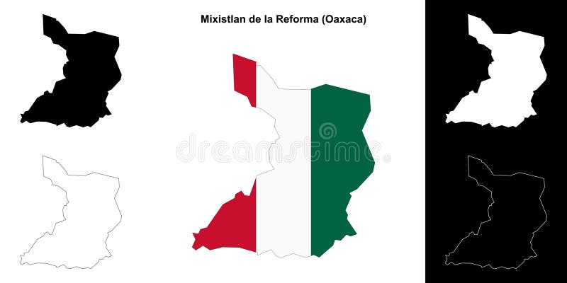 Mixistlan De La Reforma Outline Map Stock Illustration - Illustration ...