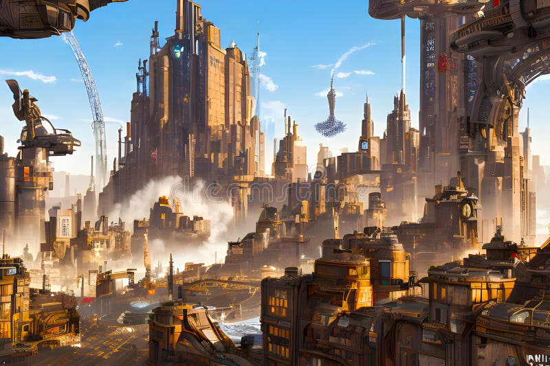 Mixpunk Style Metaverse Cityscape Ghetto Arcane Power Generated by Ai ...