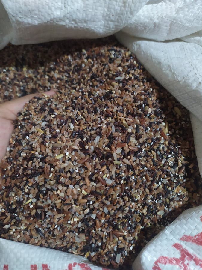 A Mixture of Black Rice, Brown and Brown Rice Stock Image - Image of ...