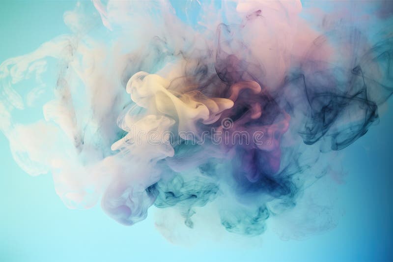 A Mixture of Colored Smoke is Floating in the Air on a Light Blue ...