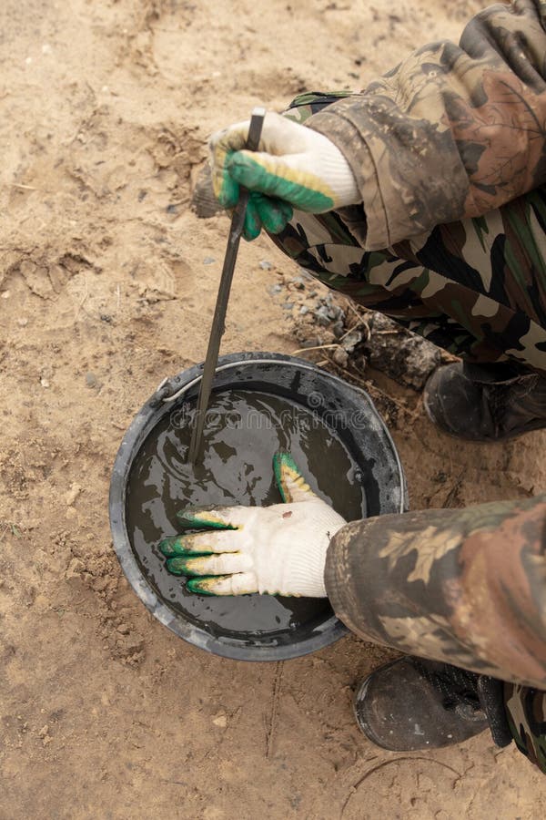 Mixture of Concrete in a Bucket at a Construction Site Stock Image ...