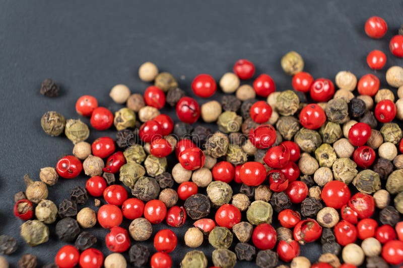 A Mixture of Different Peppercorns White, Black, Red and Green Peppers ...