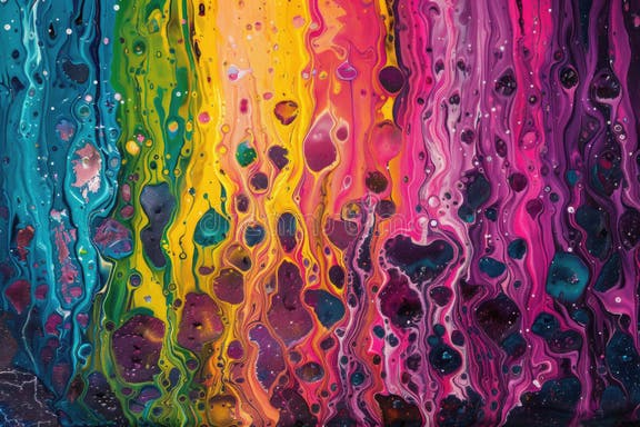 Mixture of Drip Colored Paints Stock Photo - Image of stroke ...