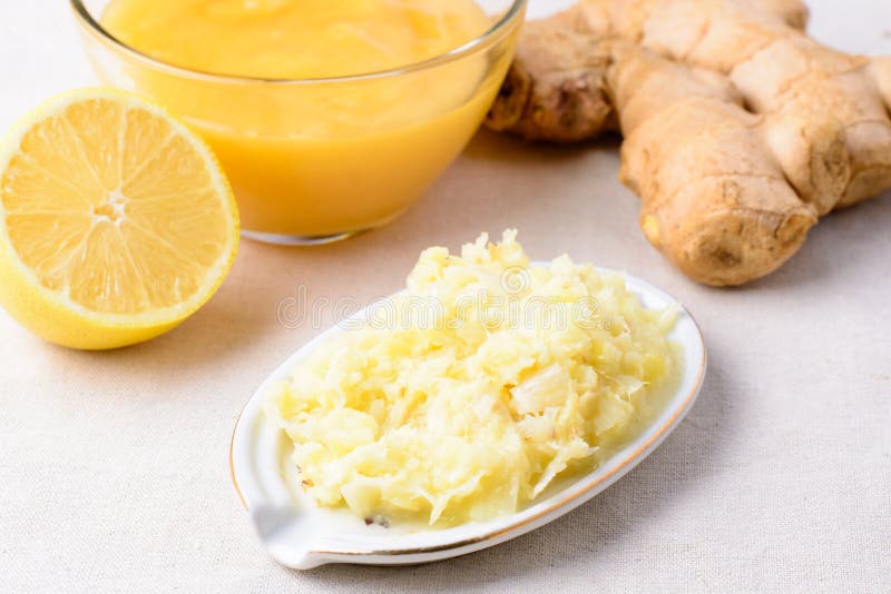 Mixture of Grated Ginger and Lemon Stock Image - Image of ingredient ...
