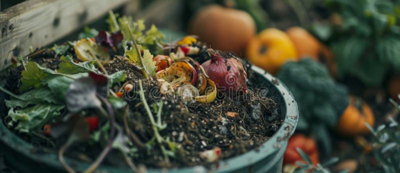 Mixture of Organic Waste from Vegetables and Fruits in a Large Compost ...