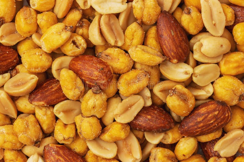 A Mixture of Roasted Nuts and Corn with Almonds Stock Image - Image of ...