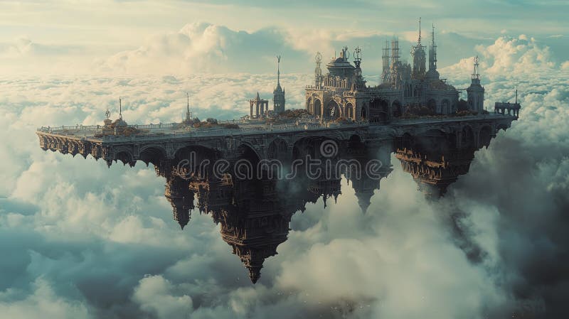 Mixture of Surreal Landscapes with Impossible Structures Merging ...