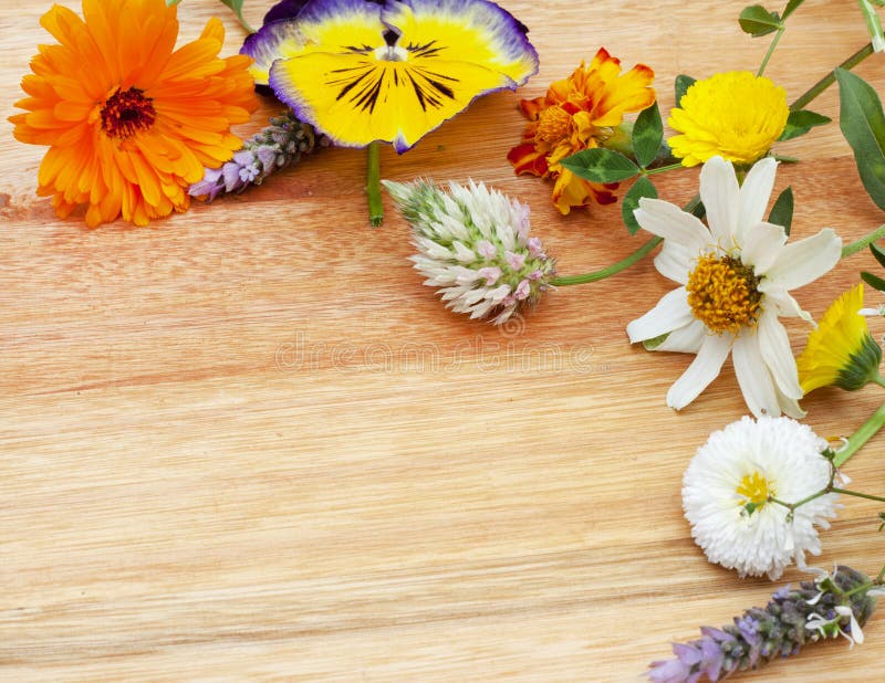 Springtime Wildflower Mix Flat Lay Stock Image - Image of produce ...