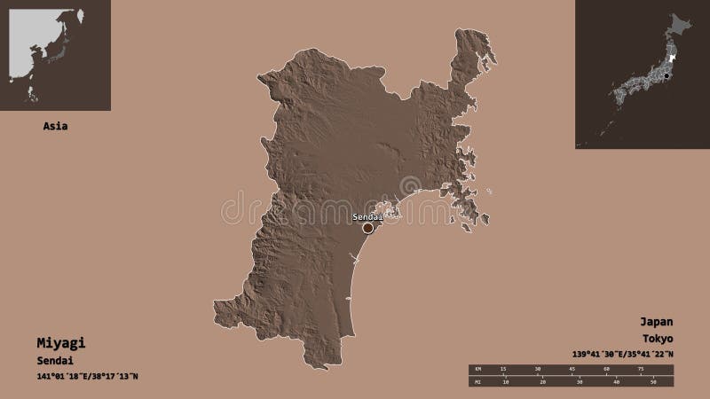 Miyagi, Prefecture of Japan,. Previews. Administrative Stock ...