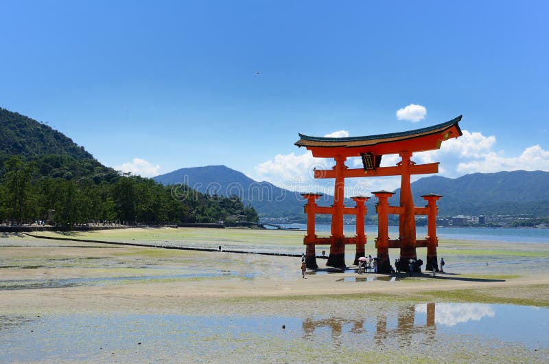 Miyajima Tori Gate stock photo. Image of shinto, tide - 20458780