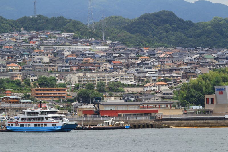 Miyajimaguchi Town, Hiroshima, Japan Editorial Photography - Image of ...