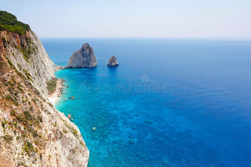 Mizithres Rocks Viewed from Keri Lighthouse Restaurant Stock Image ...