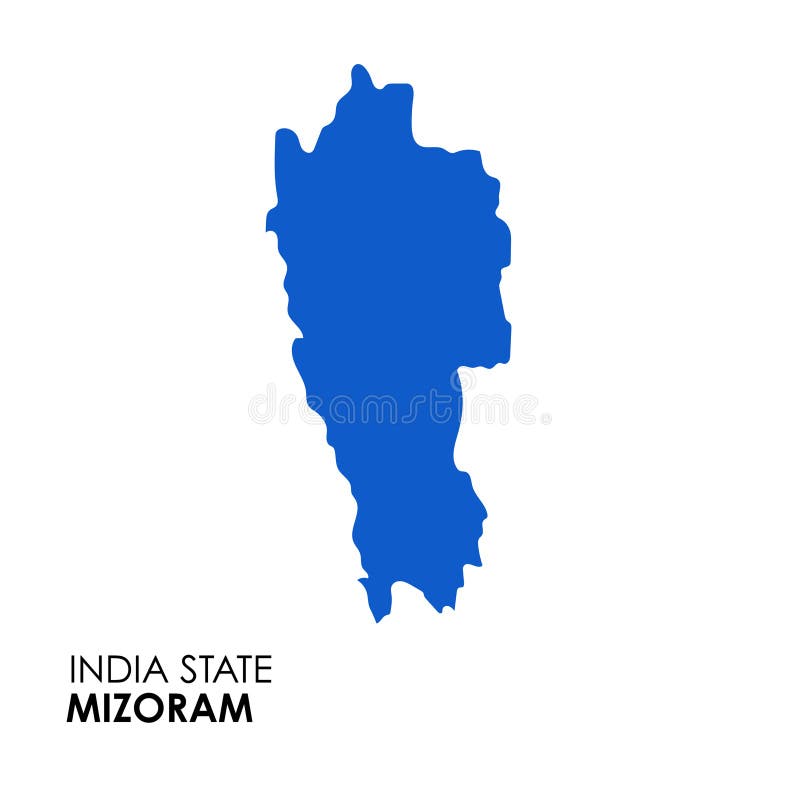 Mizoram Map of Indian State. Mizoram Map Vector Illustration Stock ...