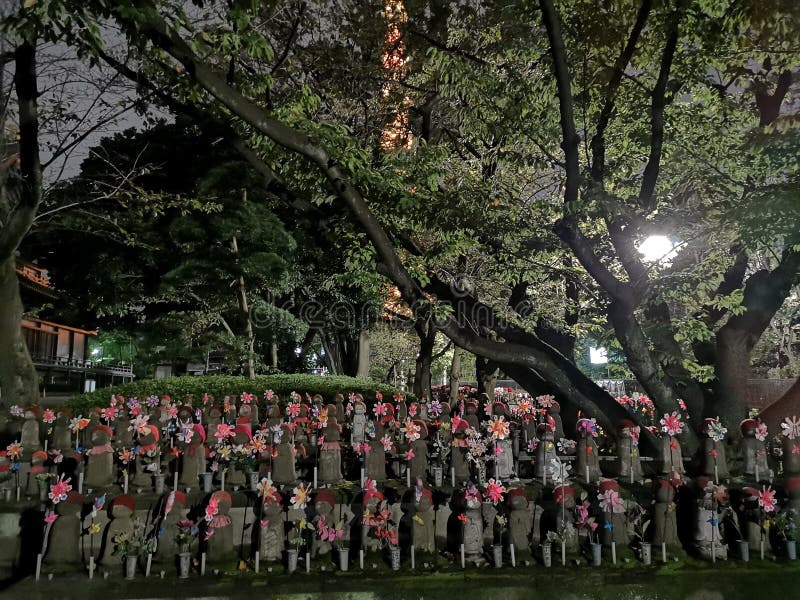 Mizuko stock photo. Image of babies, statues, night - 128759000