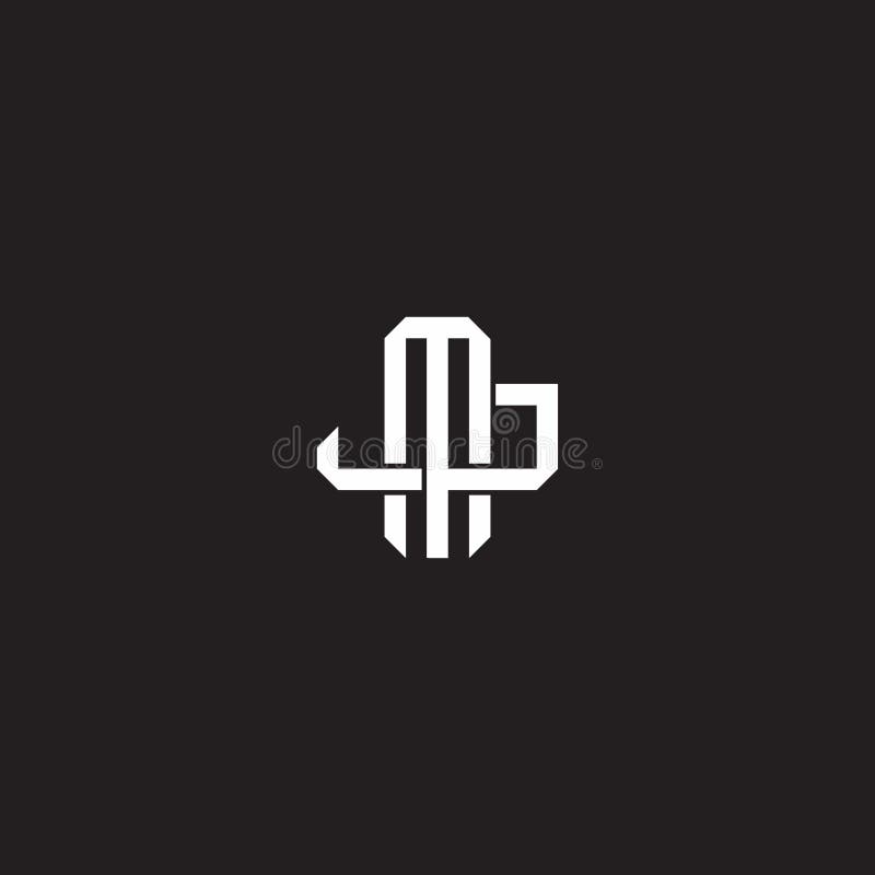 MJ Initial Letter Overlapping Interlock Logo Monogram Line Art Style ...