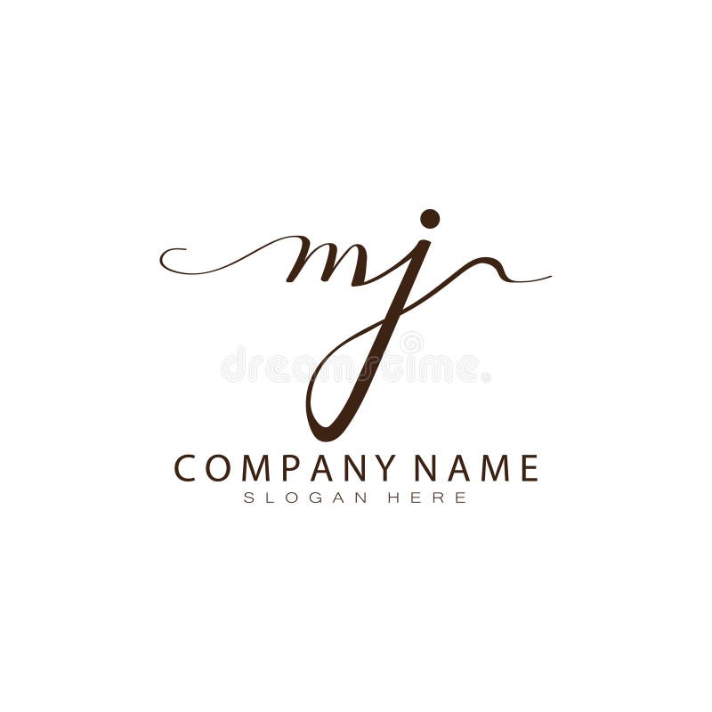 MJ Initials Handwritten Design Template Vector Stock Vector ...