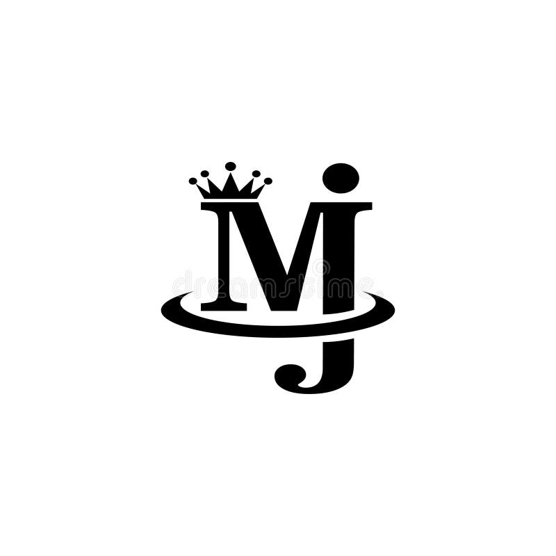 MJ Initials Logo Template Company Crown Vector Design Stock Vector ...