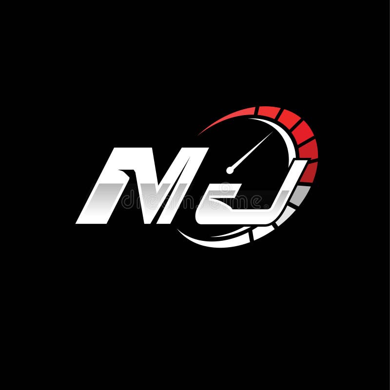 MJ Logo Letter Speed Meter Racing Style Stock Vector - Illustration of ...