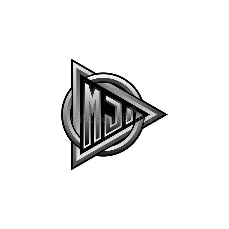 MJ Logo Letter Triangle and Circle Rounded Stock Vector - Illustration ...