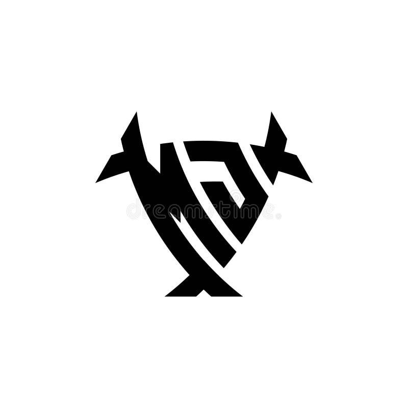 MJ Logo Monogram Triangle Shield Style Stock Vector - Illustration of ...
