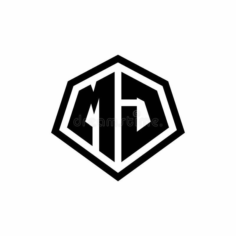 MJ Monogram Logo with Hexagon Shape and Line Rounded Style Design ... MJ Monogram Logo with Hexagon Shape and Line Rounded Style Design ...