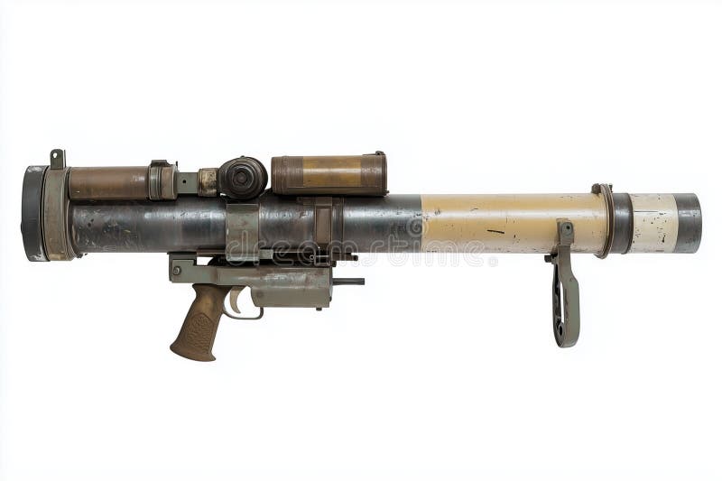 Vintage Bazooka Rocket Launcher Isolated on White Background Stock ...