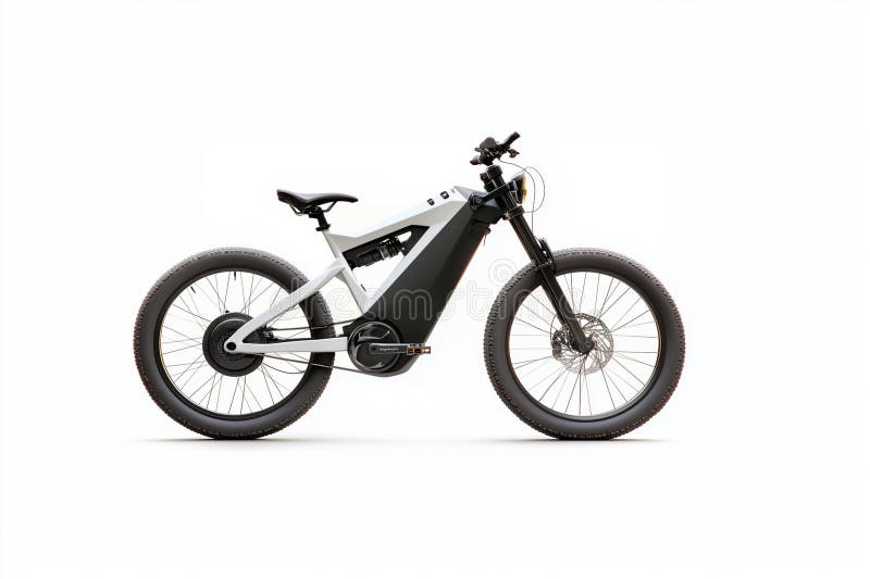 Futuristic E-Bike with Sleek Design Isolated on White Stock Photo ...