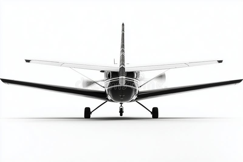 Front View of a Small Airplane Preparing for Takeoff – Isolated on ...