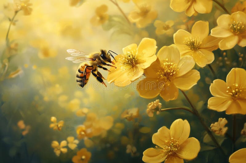 Golden Sunlit Flower Dreamy Bokeh Effect Stock Photos - Free & Royalty ...