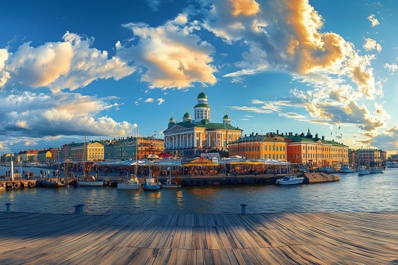 Scenic Summer Panorama of Helsinki, Finland Stock Photo - Image of ...