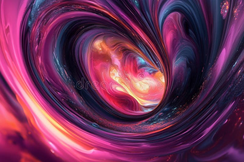 Abstract Swirling Vortex with Vibrant Colors, Emphasizing Movement and ...