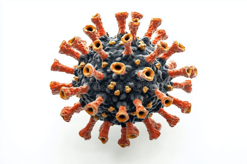 3D Rendering of a Virus or Pathogen Particle, Emphasizing Scientific ...