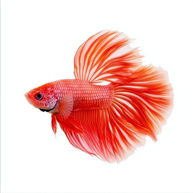 Elegant Red and White Halfmoon Betta Fish Stock Illustration ...