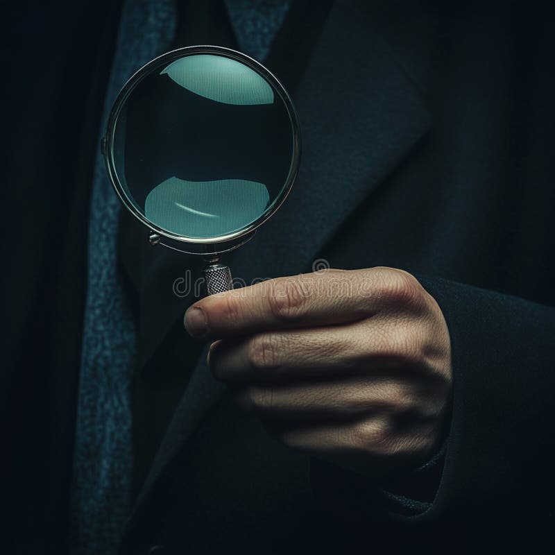 Mysterious Detective Holding a Magnifying Glass – Investigation Concept ...