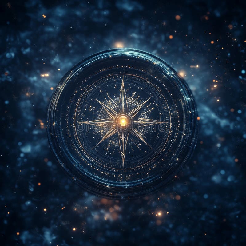 Celestial Compass: Navigating the Cosmic Unknown Stock Illustration ...