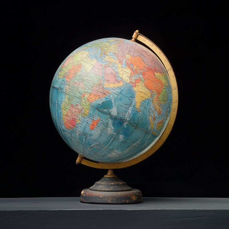 A Journey through Time: the Vintage Globe in a Modern Context Stock ...