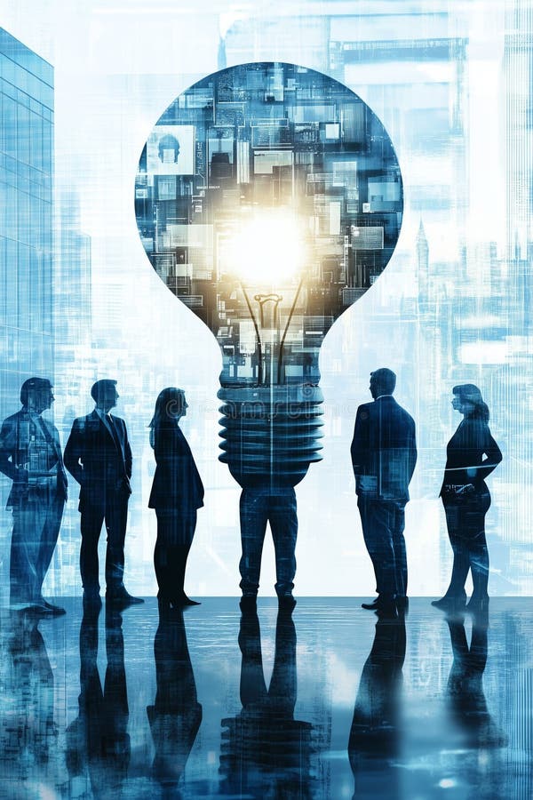 Visionary Leadership and Innovation Concept with Light Bulb and ...