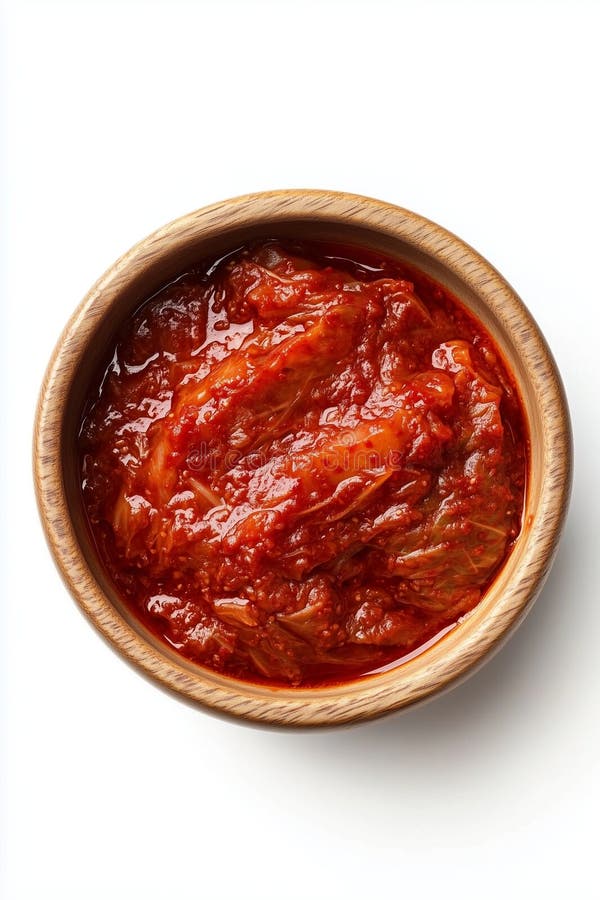 Authentic Korean Kimchi in a Wooden Bowl – Traditional Fermented Spicy ...