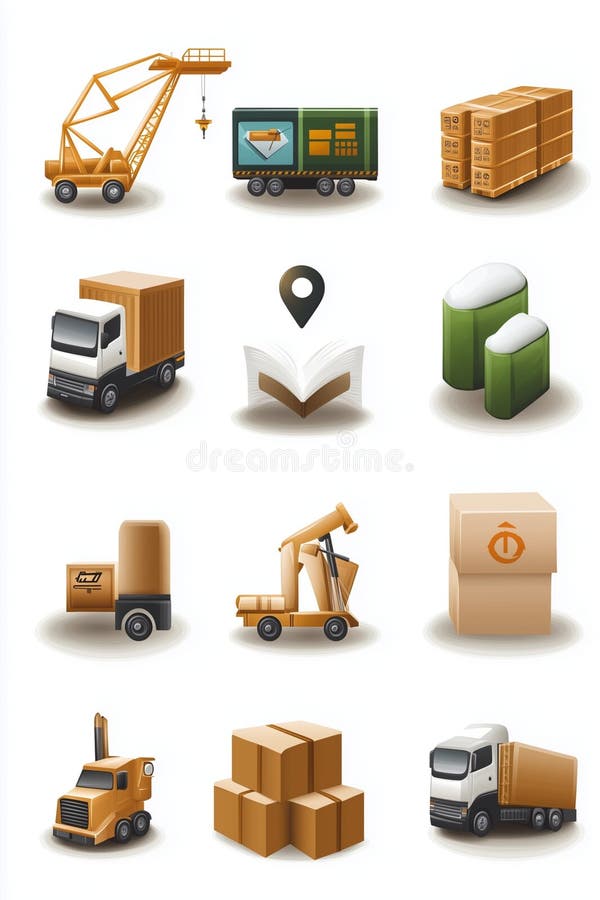Modern Isometric Logistics & Supply Chain Icons – Cargo Transportation ...
